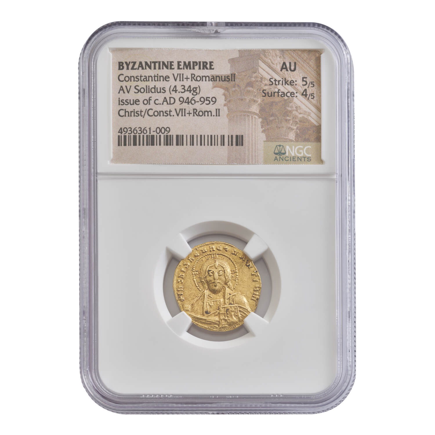 Constantine VII Romanus II (913-959) Gold Solidus Bust of Christ