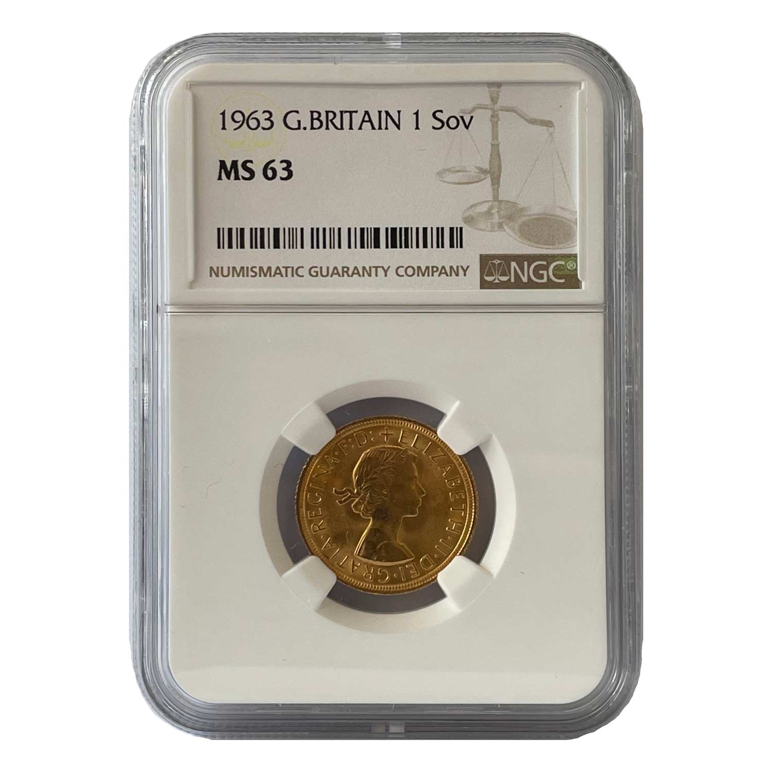 Elizabeth II 1963 Sovereign Graded by NGC as MS63 | The Royal Mint
