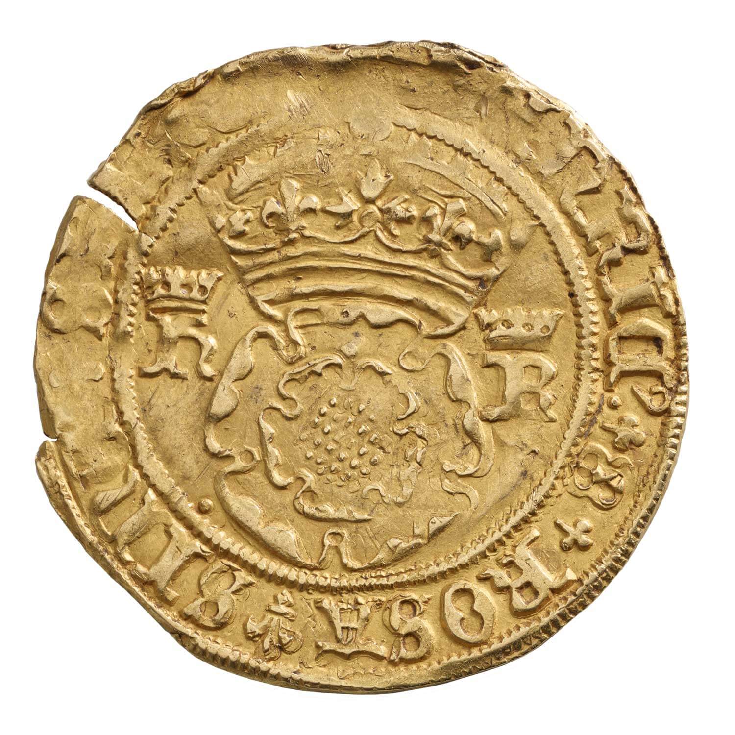 Henry VIII Gold Crown of the Double Rose, Bristol Mint, 8-Type Legend ...