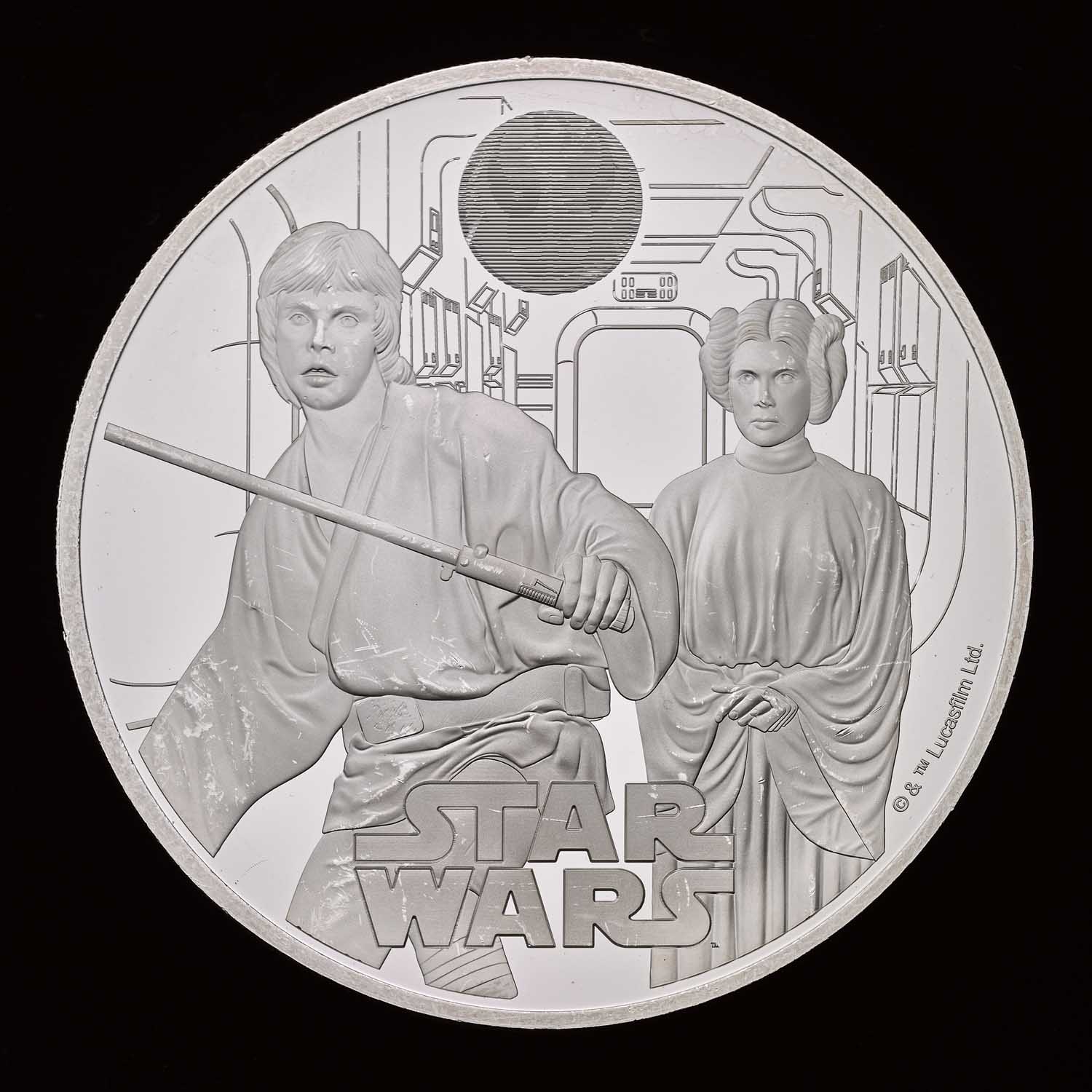 Star Wars Luke Skywalker and Princess Leia 2023 UK 5oz Silver Proof ...