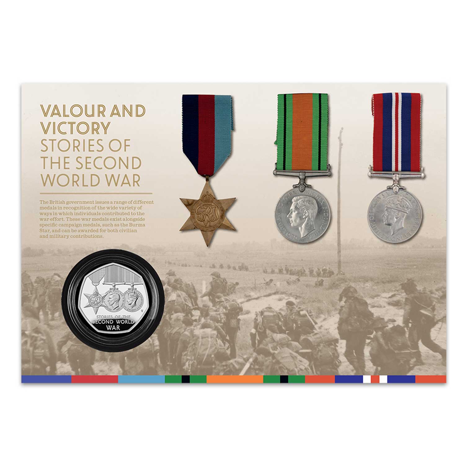 Stories of The Second World War 2025 UK 50p Silver Proof Coin Cover ...