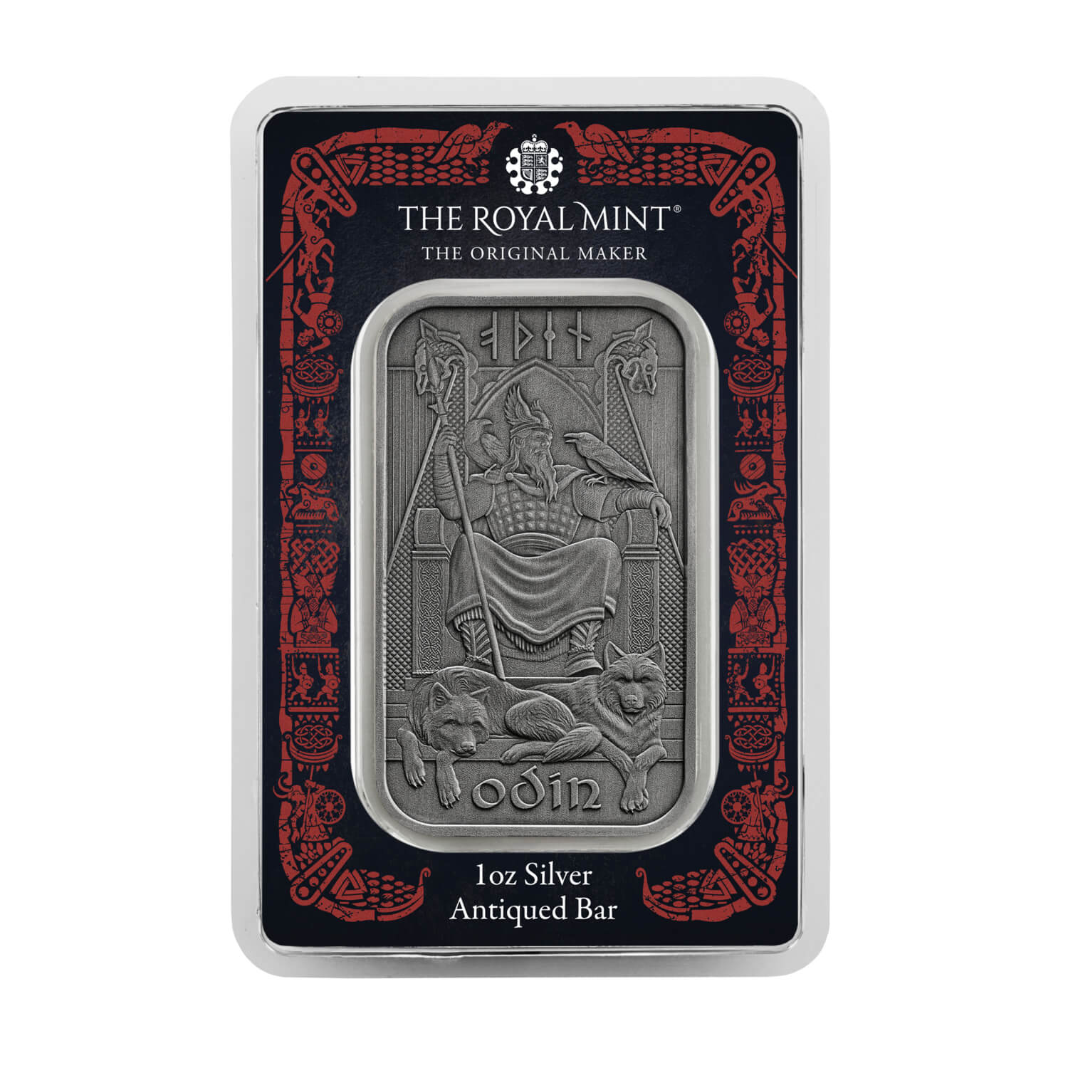 Odin 1oz Antiqued Silver Minted Bullion Bar | The Royal Mint